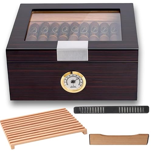 Premium Cigar Humidor for 25-50 Cigars - Elegant Humidor humidor with ...