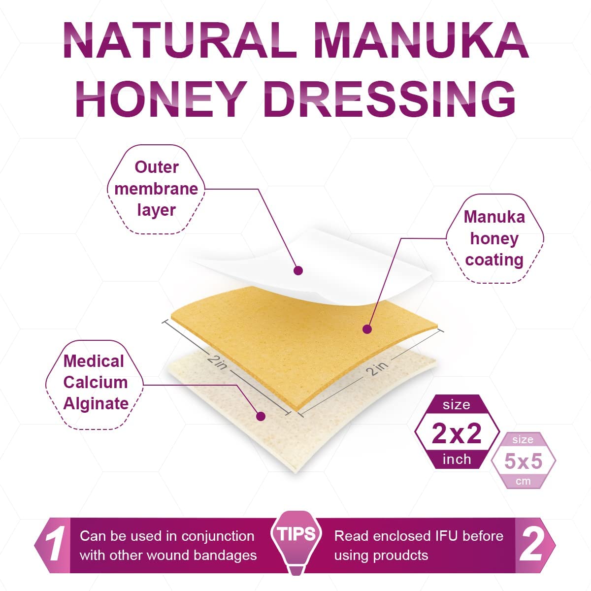 Mua Manuka Honey Wound Care, Honey Wound Dressing 2"x 2" 10 Pack ...
