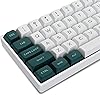 Womier Double Shot PBT keycaps,Custom Keyboard keycaps,White/Green ...