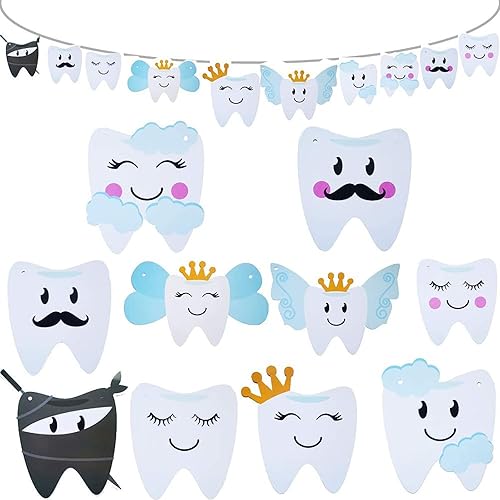 Aduck First Tooth Party Garland Banner, Baby Boys and Girls 1st ...