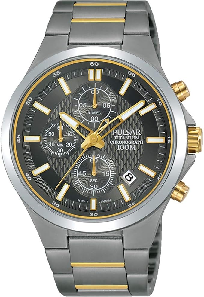Pulsar Titanium Chronograph Two Tone Bracelet PM3113X1: Amazon.co.uk ...
