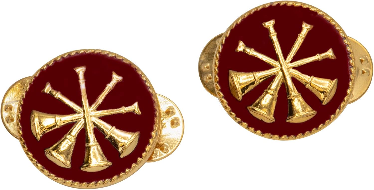 Amazon.com: Smith & Warren Red Four Crossed Fire Bugles On Round Disc ...