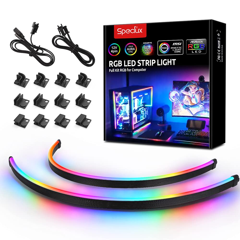 Speclux NEON Addressable RGB PC LED Strip, 2x15.7inch WS2812 RGB ...