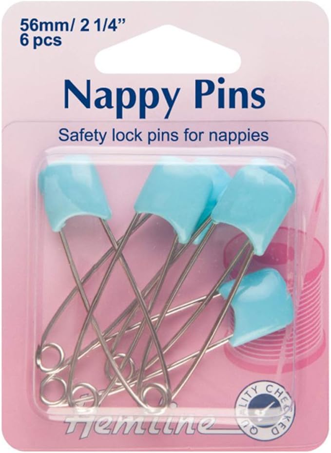 Hemline Safety Lock Nappy Pins 56mm 6pcs - Blue: Amazon.co.uk: Kitchen ...
