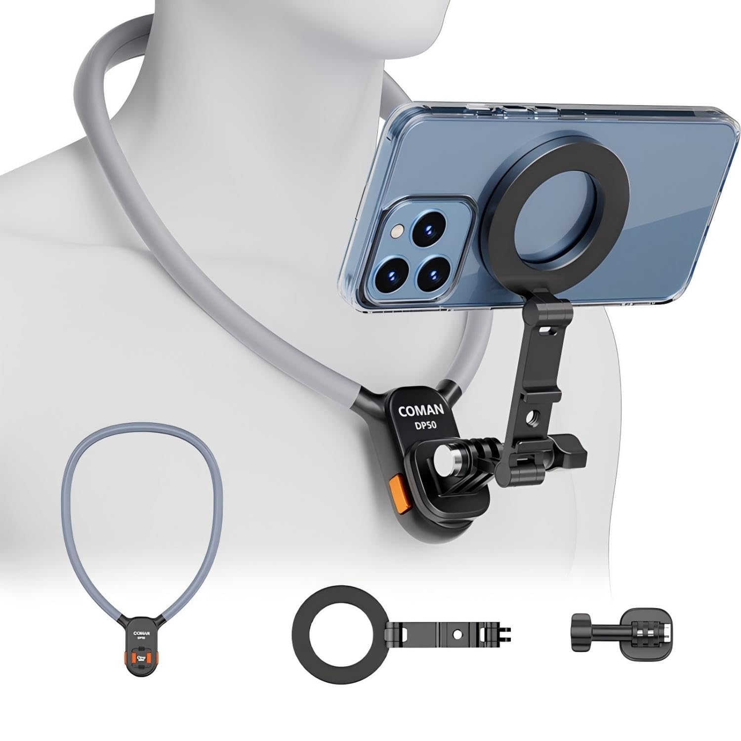 COMAN Magnetic Neck Mount, Quick Release POV/Vlog Neck Holder Hands ...