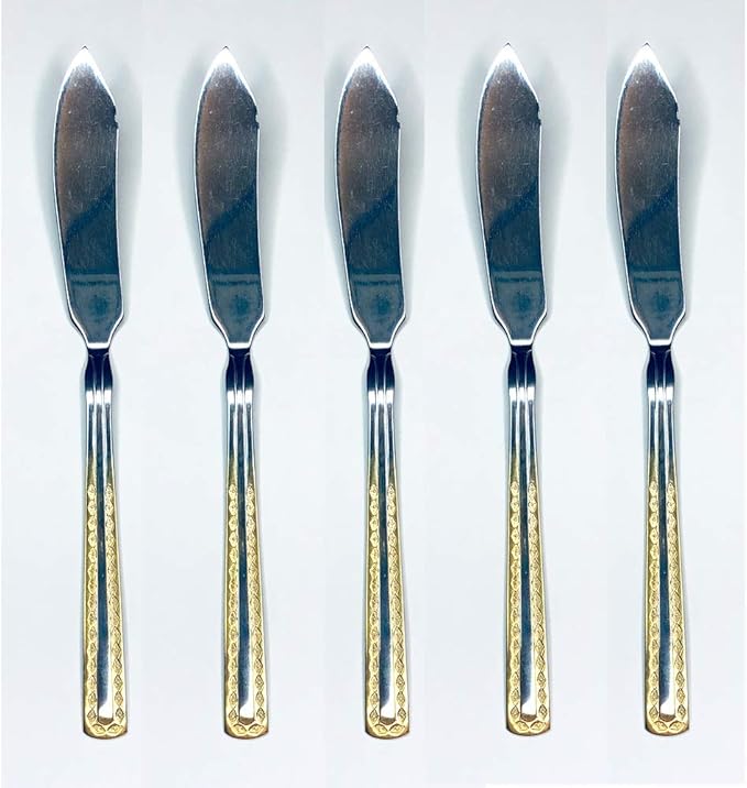Amazon.com | Stainless Steel Butter Knife (Golden- Rectangle): Butter ...