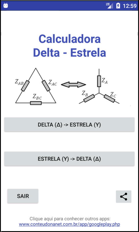 Delta(∆) -> Estrela(Y) -> Delta(∆) - Calculadora:Amazon.com.br:Appstore ...