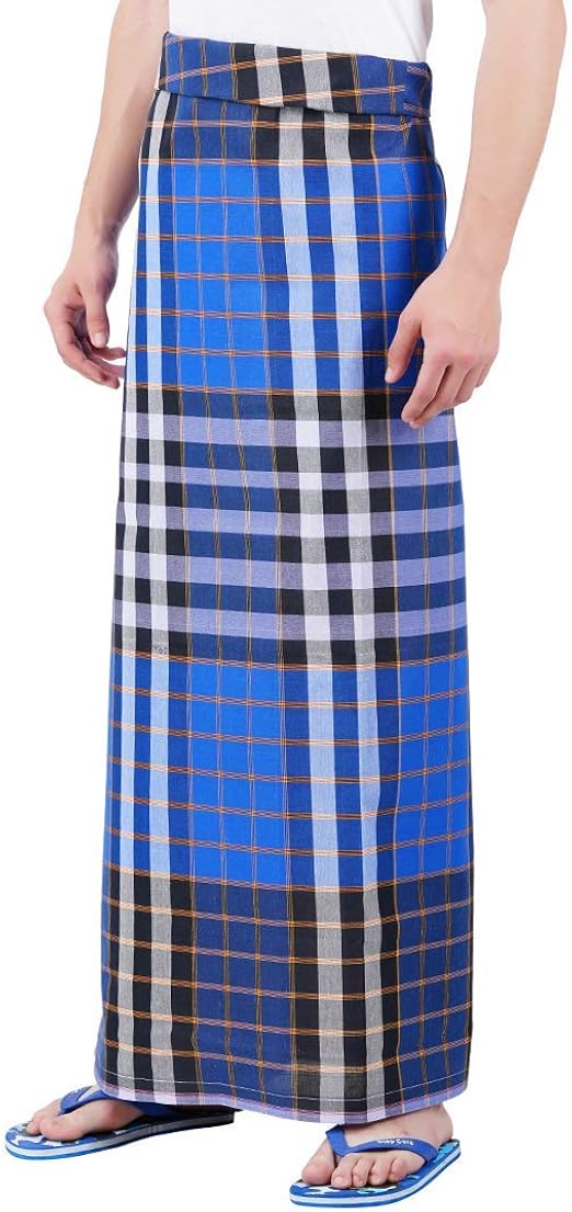 Kibs Mens Branded Lungi 100% Cotton Saram Sarong Night,Beach Wear-Sewn ...