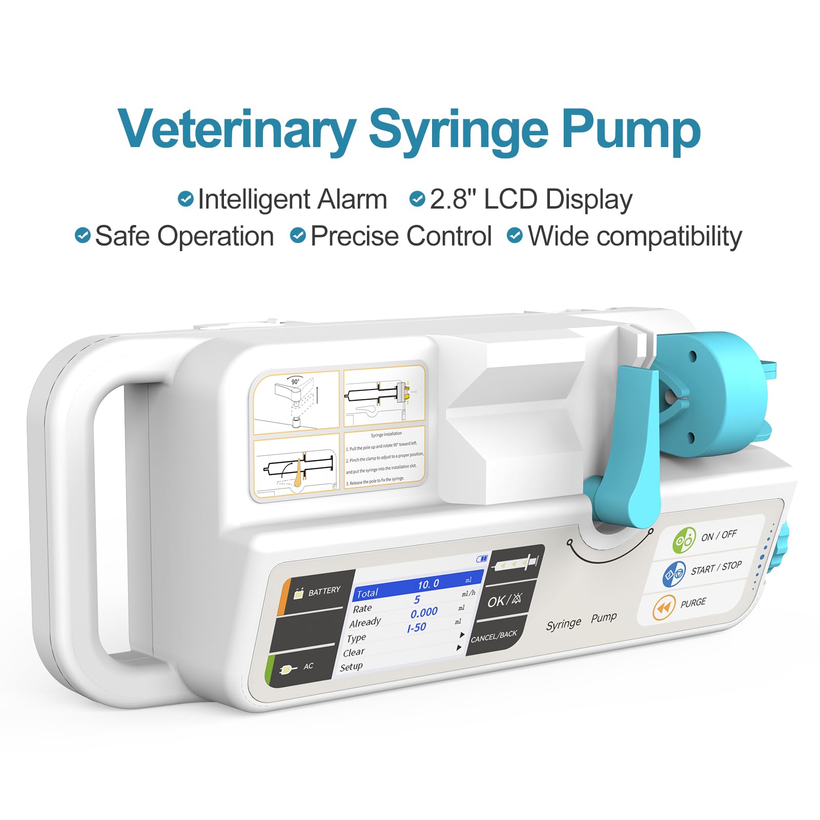 Mua CONTEC Veterinary Syringe Pump Rechargeable Pump Machine with KVO ...