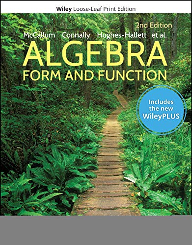 Algebra: Form and Function, WileyPLUS NextGen Card Set Single Semester ...