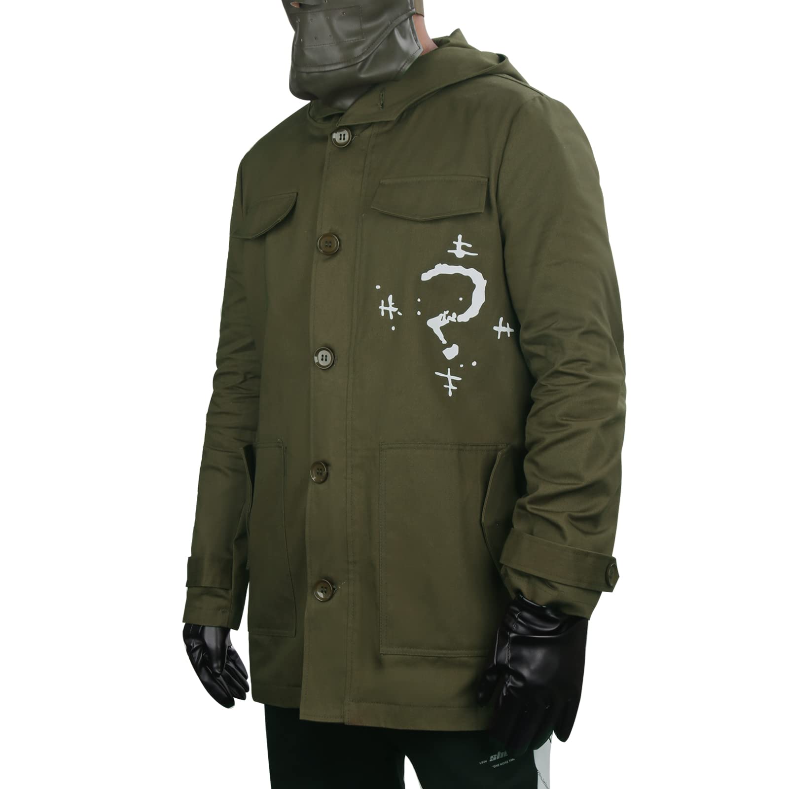 Mua Army Green Riddler Jacket Cosplay Costume with Mask Gloves Edward ...