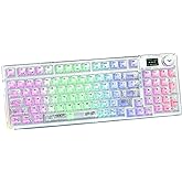Amazon.com: AULA F98 Pro Wireless Mechanical Keyboard with Transparent Keycaps,Hot-swappable,Pre ...