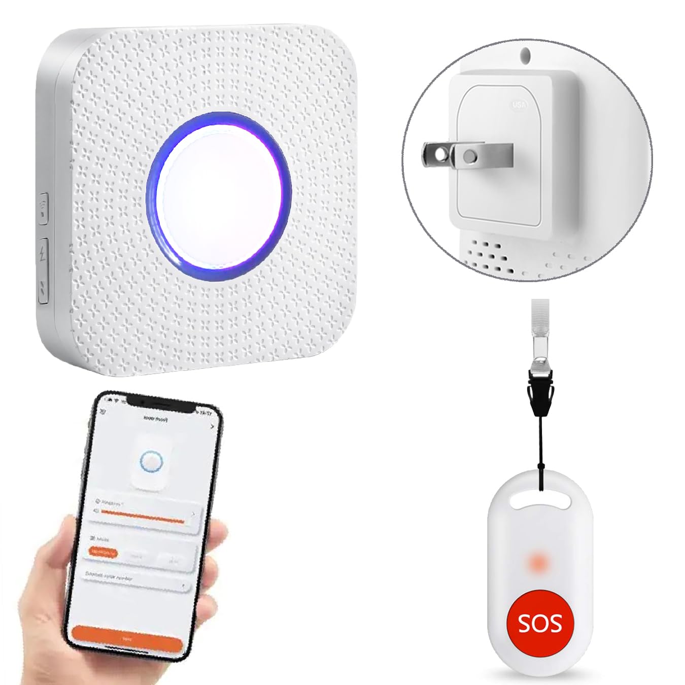 WiFi Smart Wireless Caregiver Pager Call Button System with App ...