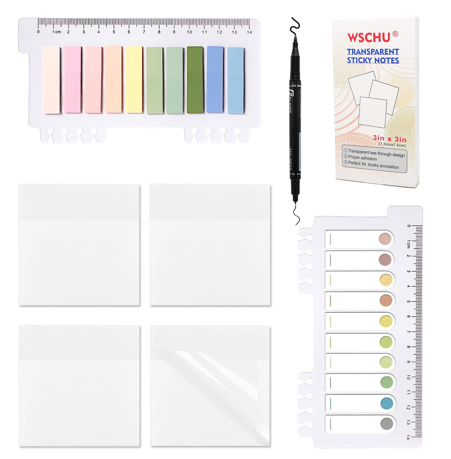 Mua 600 Sheets Transparent Sticky Notes, 3 x 3 inch Clear See Through ...
