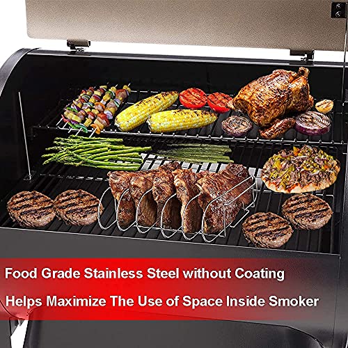 yamisan Rib Racks for Smoking - Holds 5 Full Ribs for Grilling ...