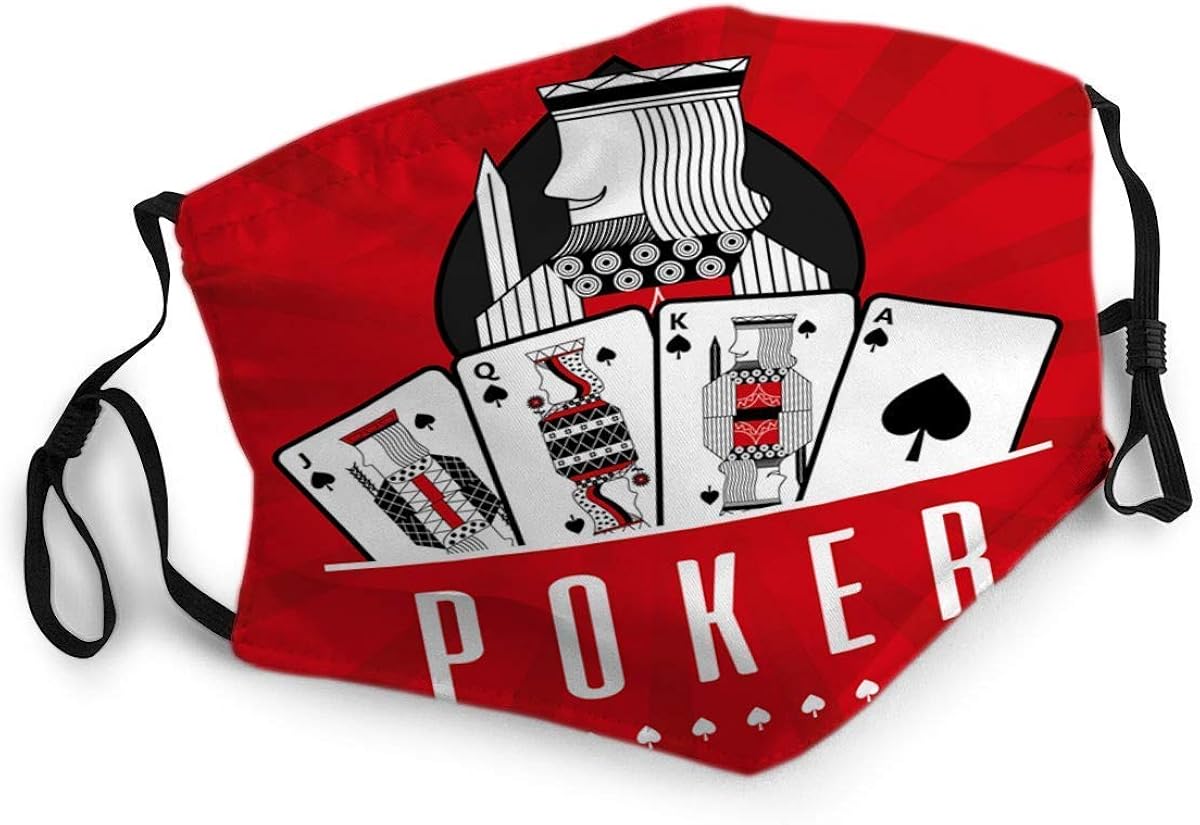 Amazon.com: Deck of Card Casino Poker King Spade Red Rays,Face Mask ...