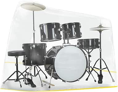 Amazon.com: Drum Set Cover(105"x144"), Clear Drum Accessories, Electric ...