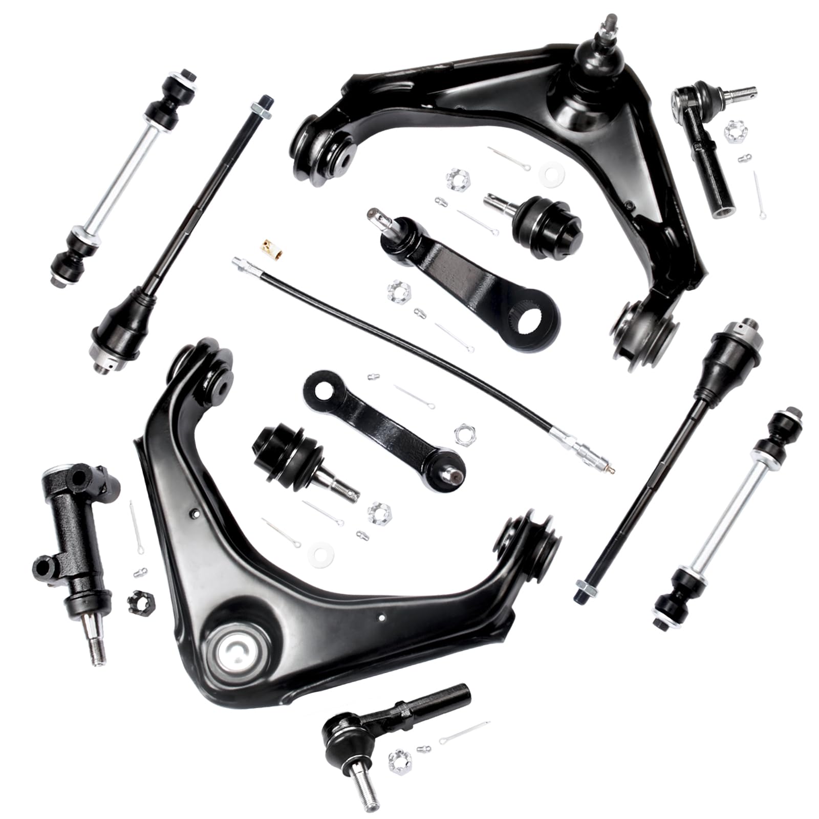 13pc Front Upper Control Arm Sway Bar Tierod Suspension Kit Comaptible with Silverado Sierra ...