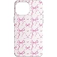 Amazon.com: iPhone 16 Pro Max Aesthetic Pink Ribbons and Bows in ...