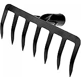 Amazon.com : uxcell 5 Teeth Garden Rake Head, Galvanized Manganese ...