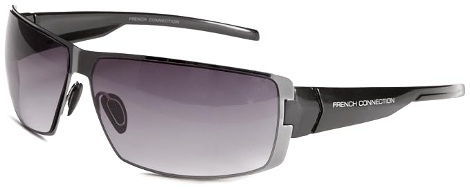 FCUK FCU556 Wrap Men's Sunglasses Gunmetal One Size: Amazon.co.uk: Clothing