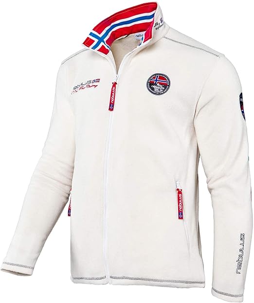 Nebulus Fleece Jacket EXPLORE, men's, white (Q603): Amazon.co.uk: Clothing