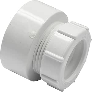 Canplas 192860A PVC DWV Trap Adapter, 1 1/2 x 1 1/4-Inch, White ...