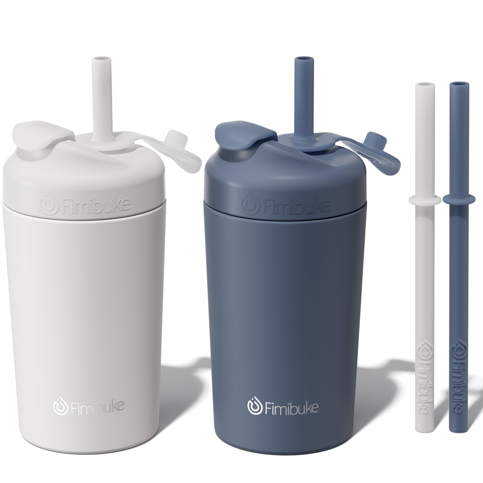 Fimibuke Kids & Toddlers Cups with Straw, 10oz Spill Proof Sippy Cups ...