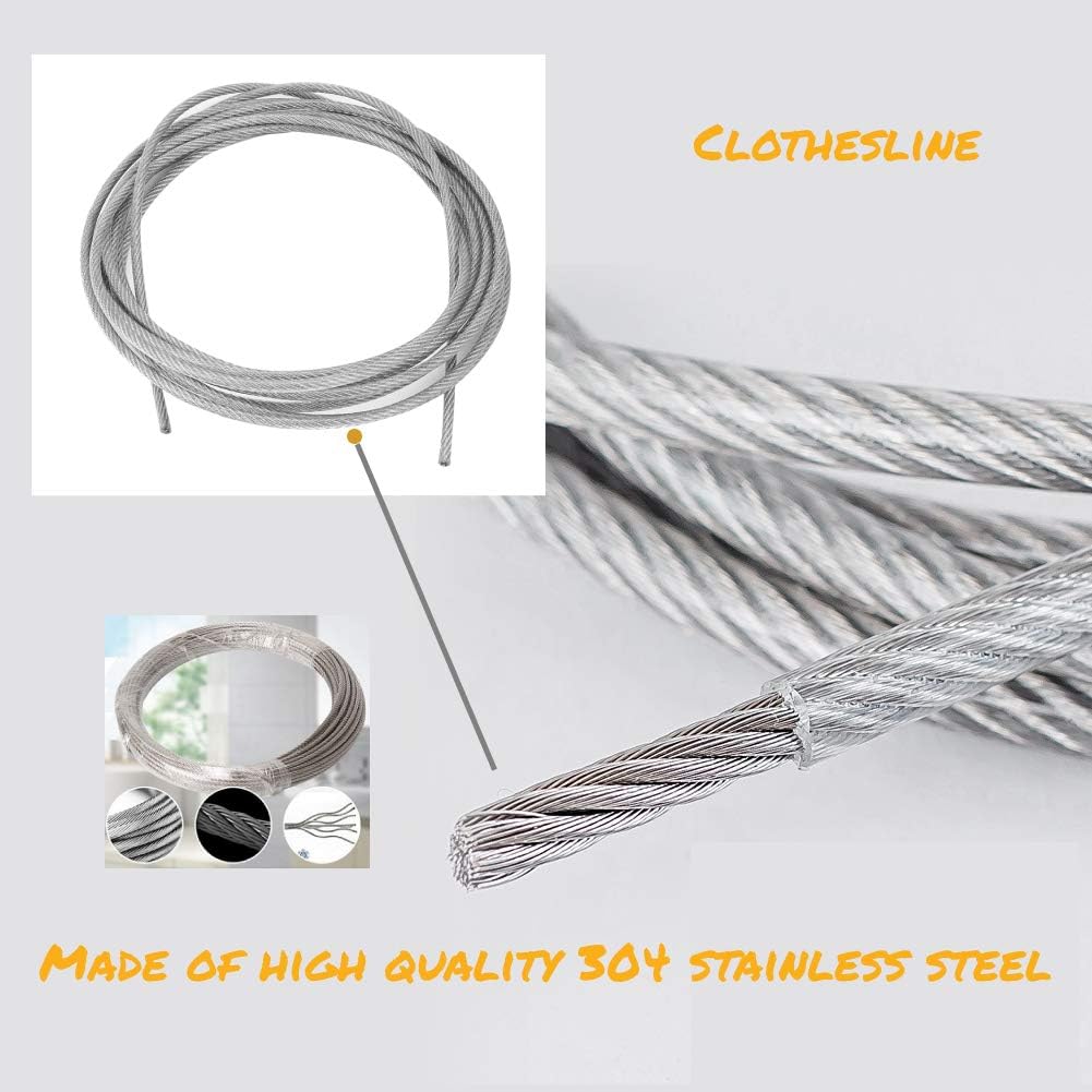 Outdoor Clothesline Kit, Waterproof Anti-sag Clothes Rope Line, Heavy ...