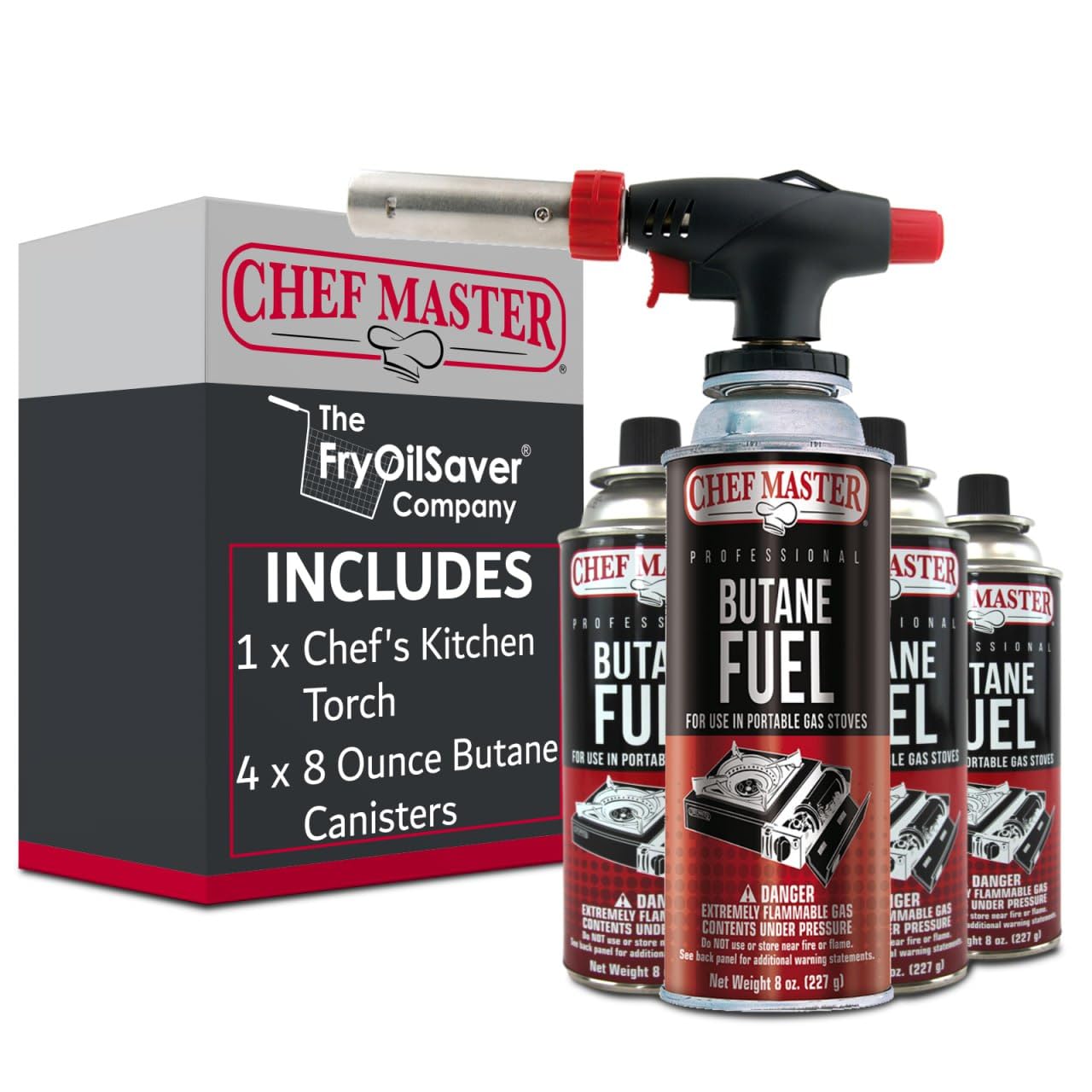 Mua Butane Torch Lighter w/ 4 x 8oz. Butane Fuel Tin Canister Combo ...