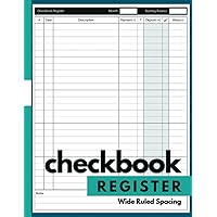 Amazon.com: Checkbook Register Wide Ruled Spacing: for Personal and ...