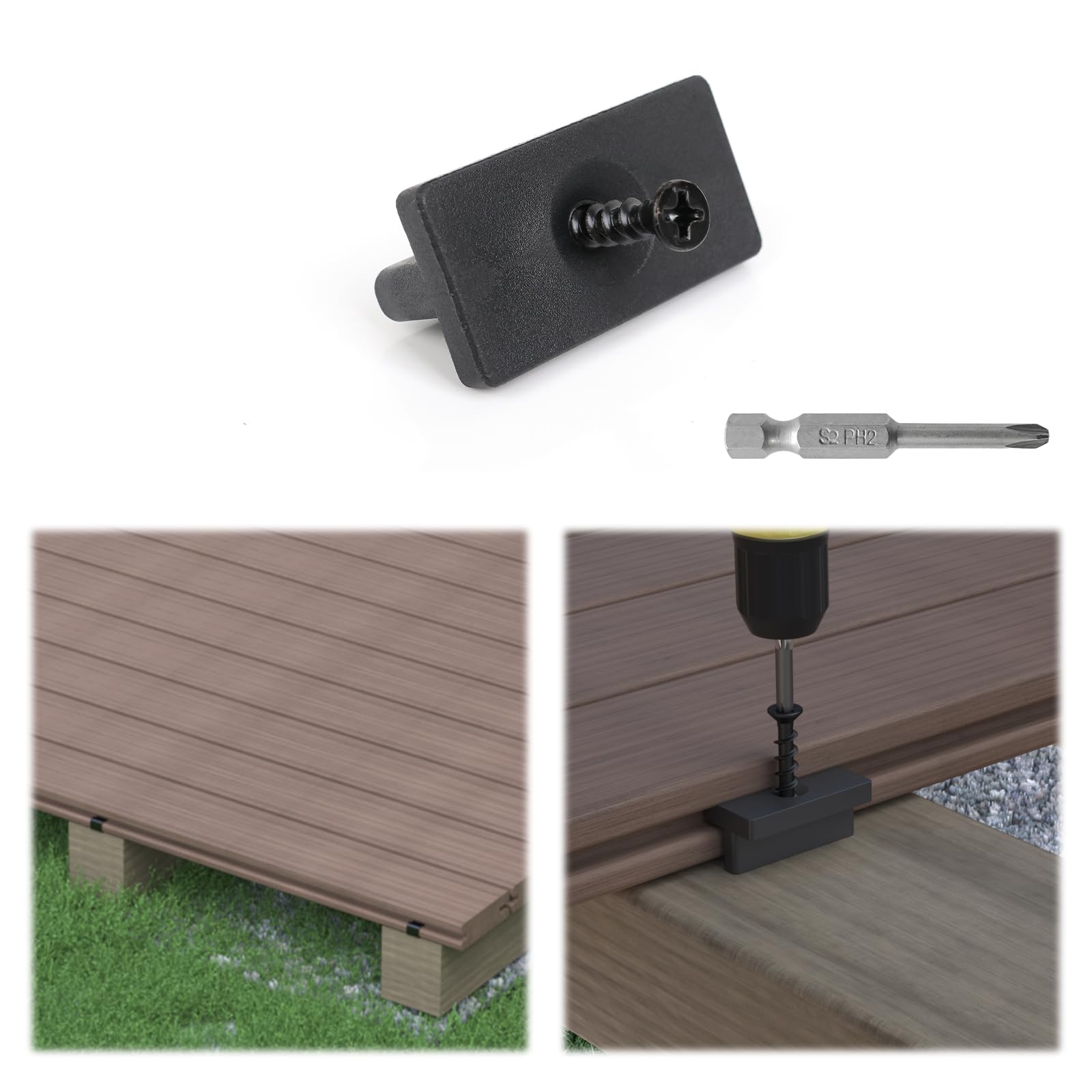 Muzata 500PCS Hidden Deck Fasteners for Composite Decking Boards ...