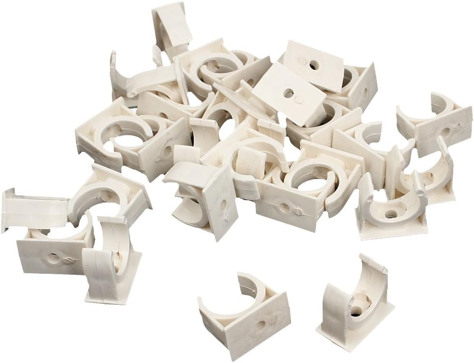 Uxcell PVC Multi Function 19mm Dia Pipe Clamp Preloaded Nail, 30PCS ...