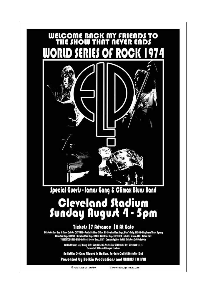 Amazon.com: Raw Sugar Art Studio Emerson Lake and Palmer/ELP/James Gang ...