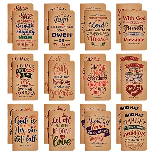 24 Pack Bible Study Journal Bible Verse Notebook Small Prayer Journal ...