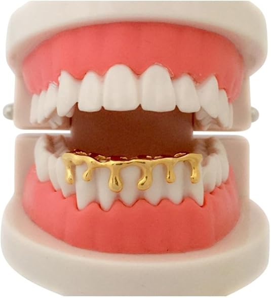Amazon.com: Custom Hip Hop 14K Gold GP Teeth Bottom Lower Drip Dripping ...