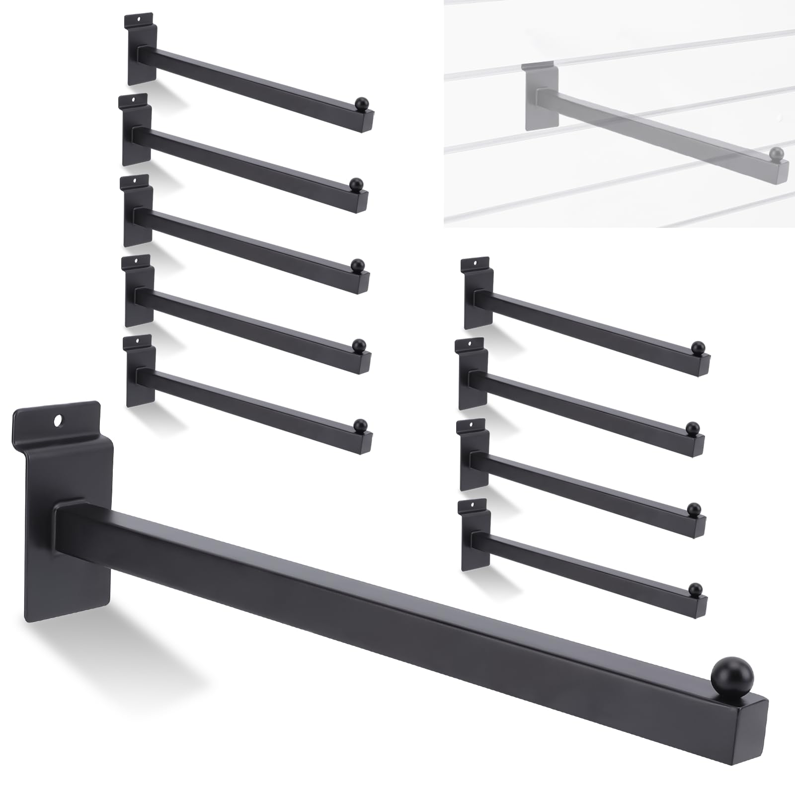YMOBBU Slatwall Straight Square Faceout Hook - Slat Wall Accessory ...