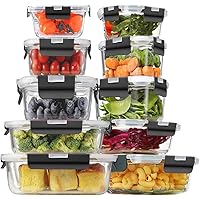 EasyWare JUEGO DE RECIPIENTES DE VIDRIO HERMÉTICO, CONTENEDORES Para ...