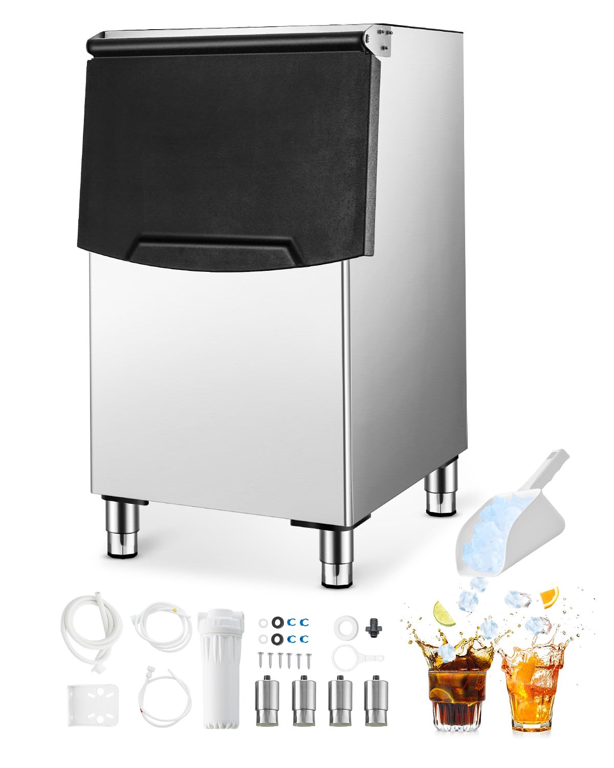 VEVOR Commercial Ice Maker Storage Bin, 250LBS Capacity Ice Bin ...