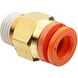 SMC KQ2H07-35AS Brass Push-to-Connect Tube Fitting with Sealant, Adapter, 1/4" Tube OD x 1/4 ...