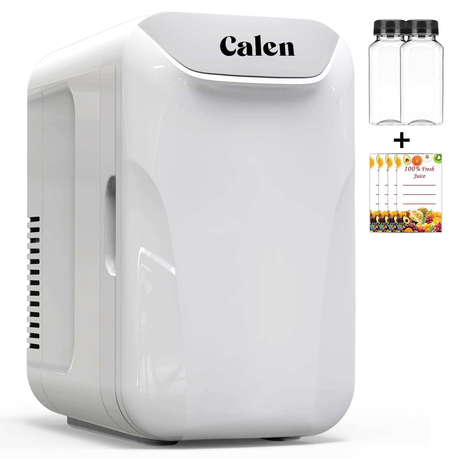 CALEN Mini Fridge with 2 Bottles, 6L/8 Cans Mini Fridge for Bedroom ...