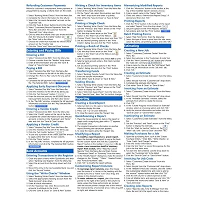 Buy QuickBooks Desktop Pro 2022 Quick Reference Training Card - Laminated Tutorial Guide Cheat ...