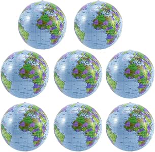 Amazon.com: 8PCS Inflatable Globe PVC World Globe Inflatable Earth ...