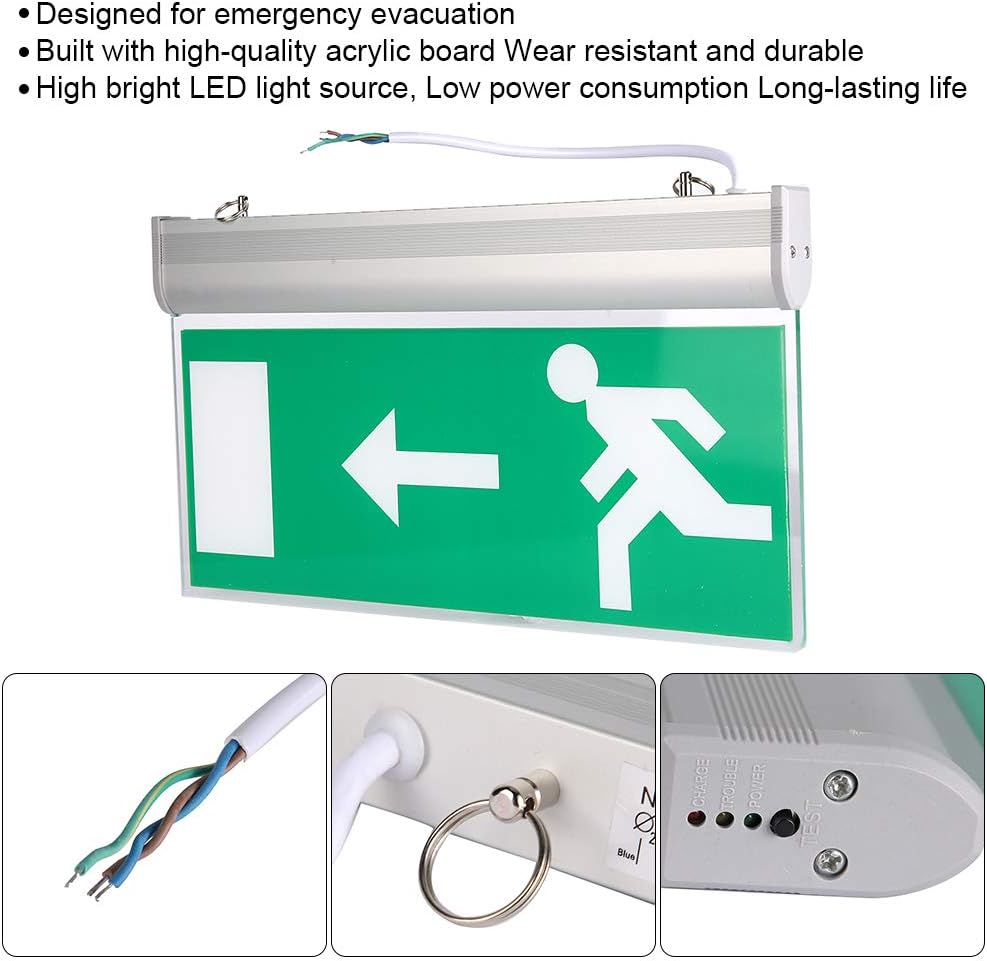 Wallfire LED Emergency Exit Sign, 110-220V Fire Safety Emergency ...