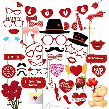 Amazon.com: Valentines Day Photo Booth Props New Design 2016, ATTACHED ...