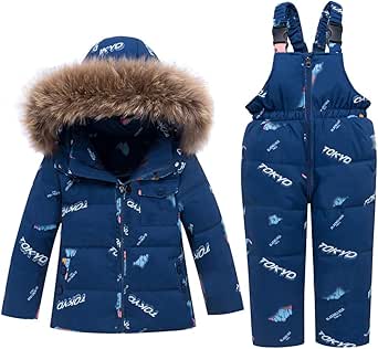 Amazon.com: WESIDOM Baby Boys Girls Snowsuit, Toddler Winter Outfit Sets Kids Hooded Artificial ...