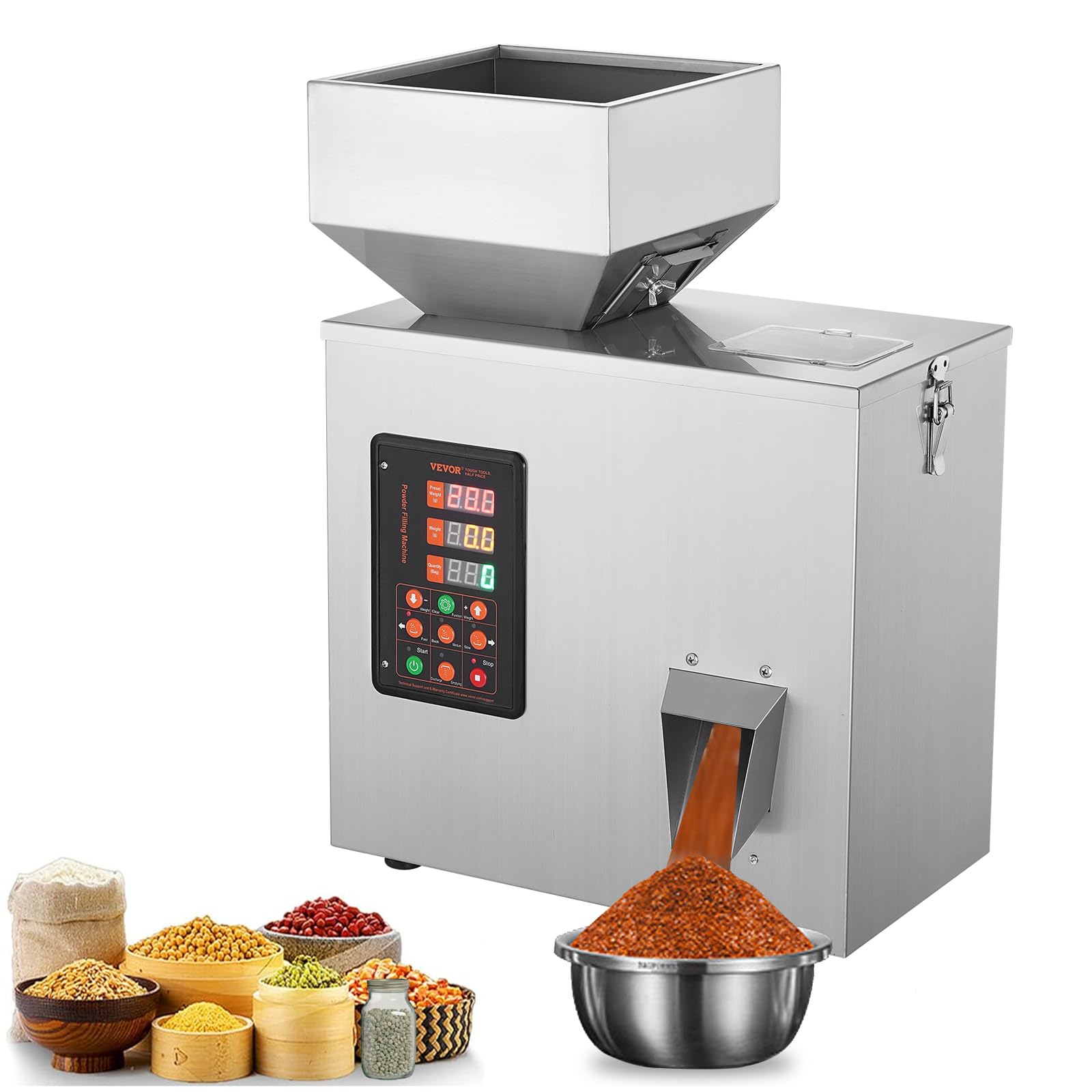 VEVOR Powder Filling Machine, 0.002-0.44lbs/1-200g, Automatic Intelligent Particle Weighing ...