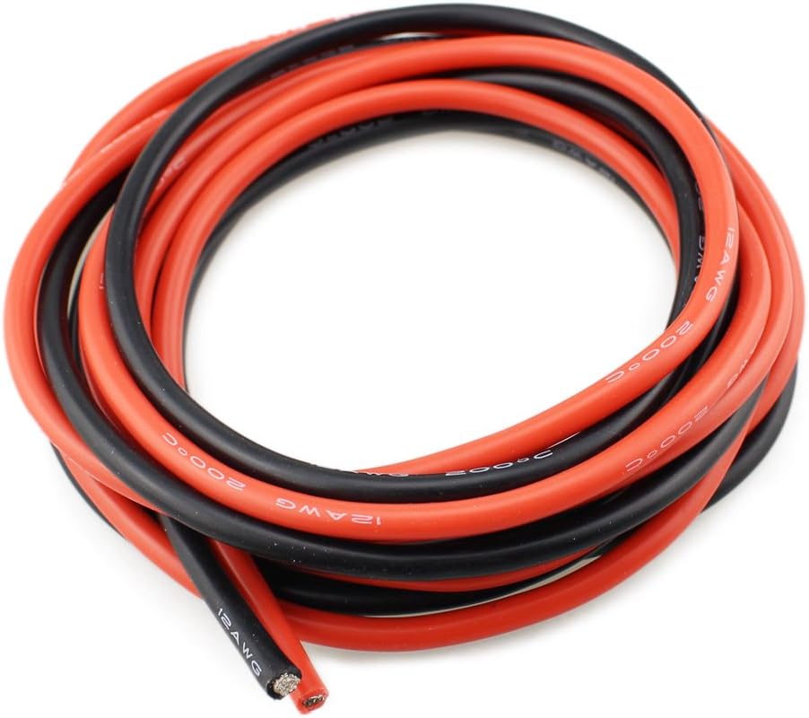 Amazon.com: 12 Gauge 13 Feet Silicone Wire Cable [6.5 ft Black and 6.5 ...