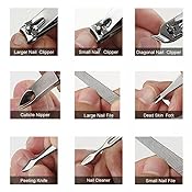 Keiby Citom Manicure Set 18pcs Professional Nail Clippers Kit Pedicure ...