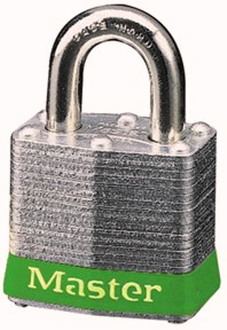 Master Lock 3GRN No. 3 Safety Lockout Padlock, Steel Body, Green Bumper ...